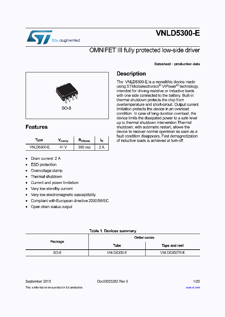 VNLD5300-E_8125682.PDF Datasheet Download --- IC-ON-LINE