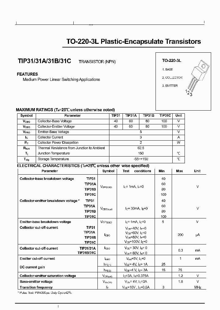 TIP31_8136252.PDF Datasheet Download --- IC-ON-LINE
