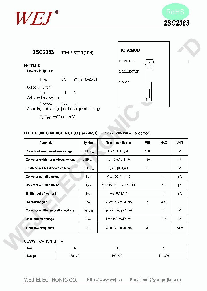 2SC2383_8141370.PDF Datasheet Download --- IC-ON-LINE