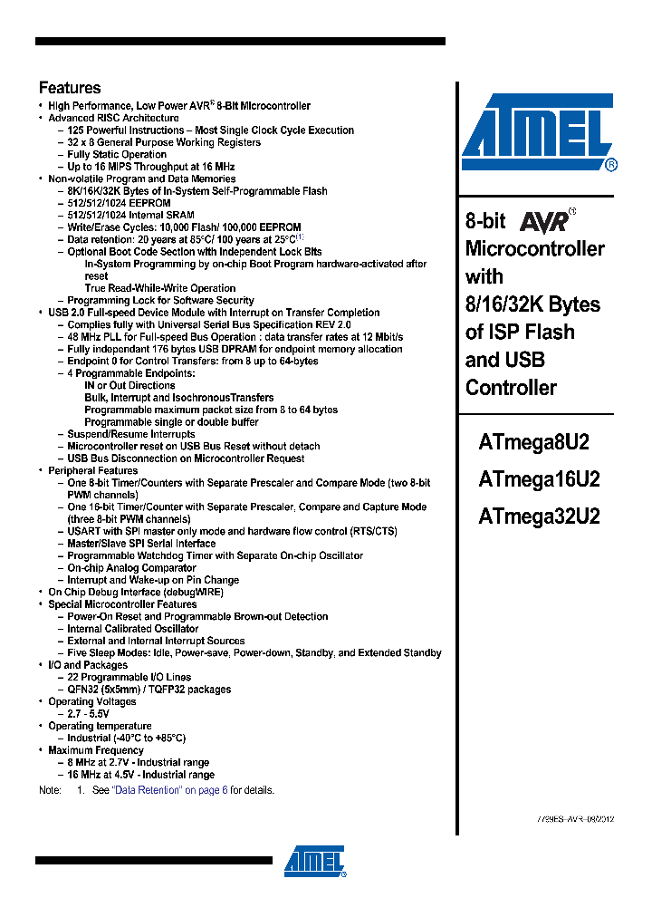 ATMEGA16U2-AU_8149167.PDF Datasheet Download --- IC-ON-LINE
