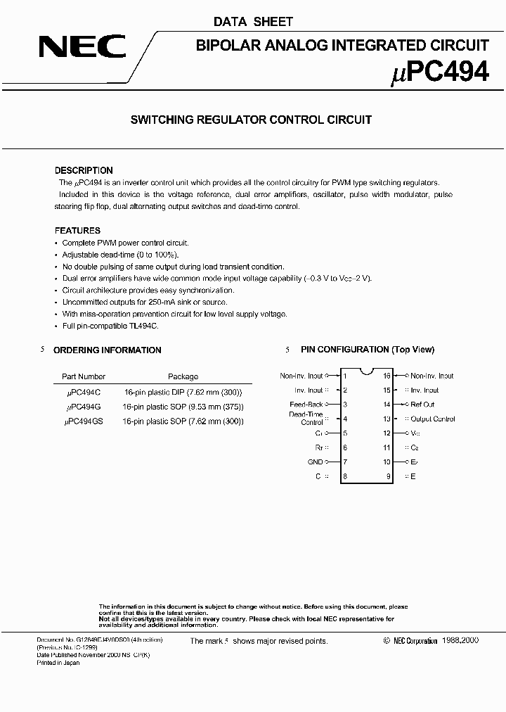 UPC494C-A_8163006.PDF Datasheet Download --- IC-ON-LINE