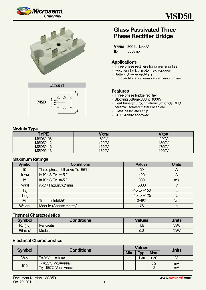 MSD50_8182649.PDF Datasheet Download --- IC-ON-LINE