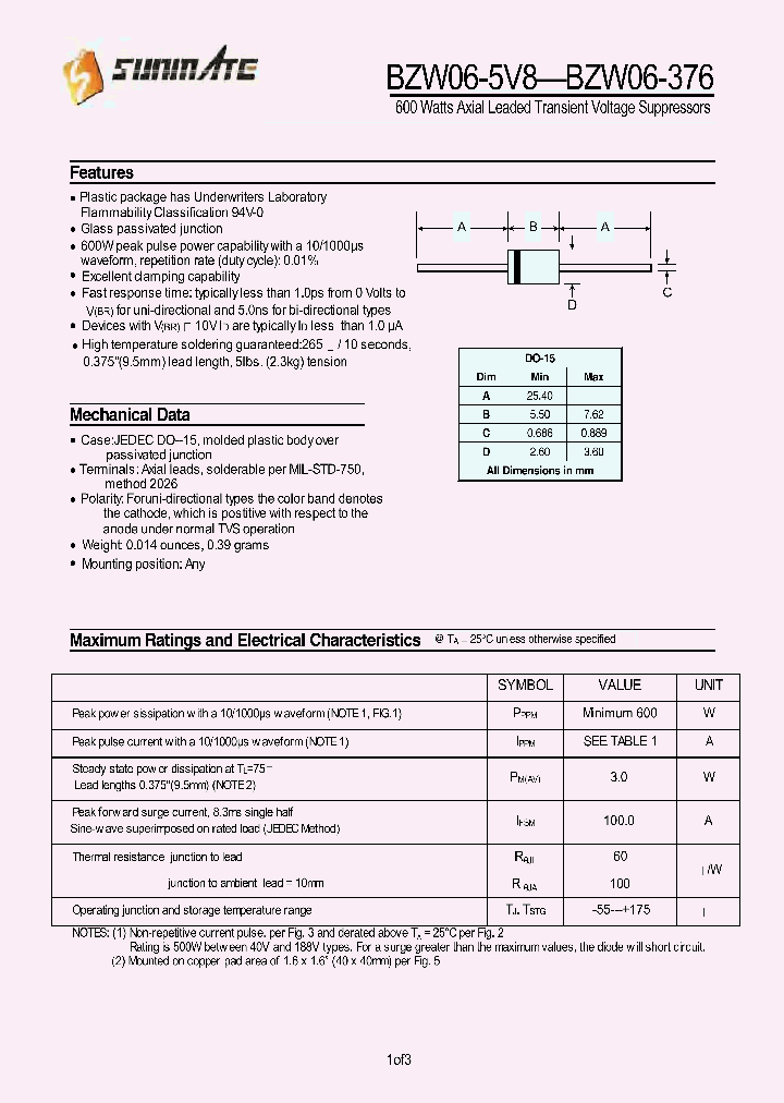 BZW06-10_8184051.PDF Datasheet Download --- IC-ON-LINE