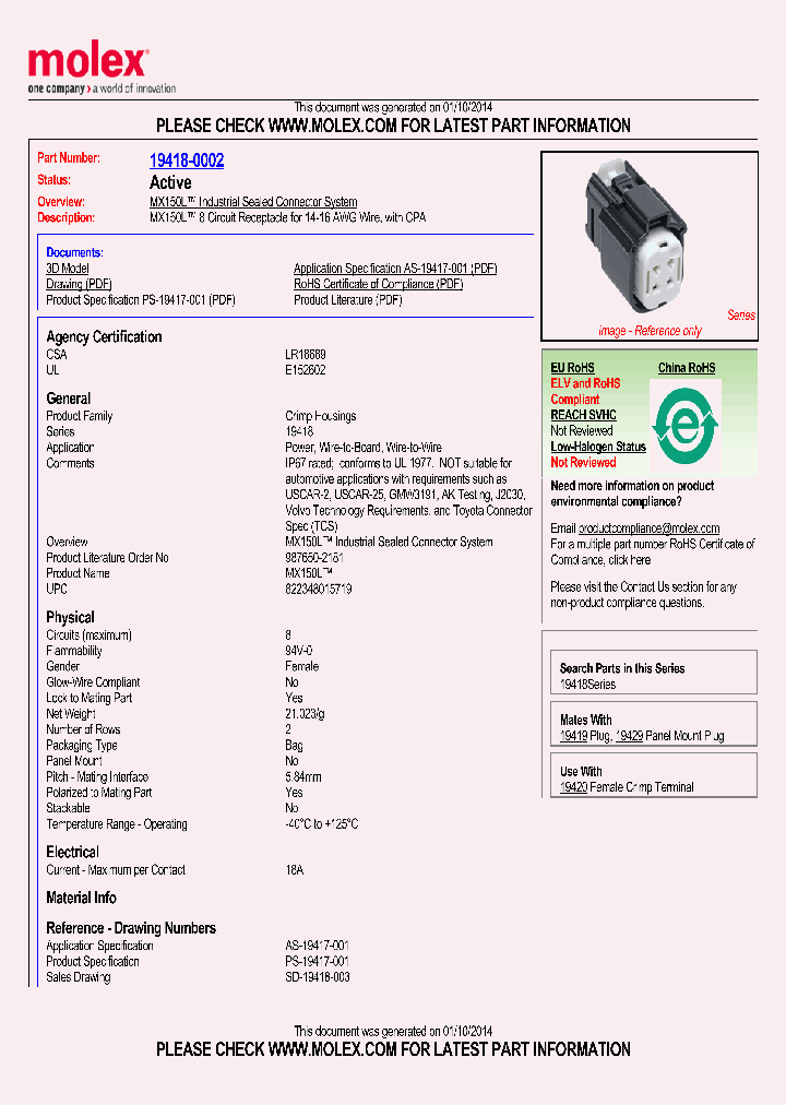 19418-0002_8186568.PDF Datasheet Download --- IC-ON-LINE
