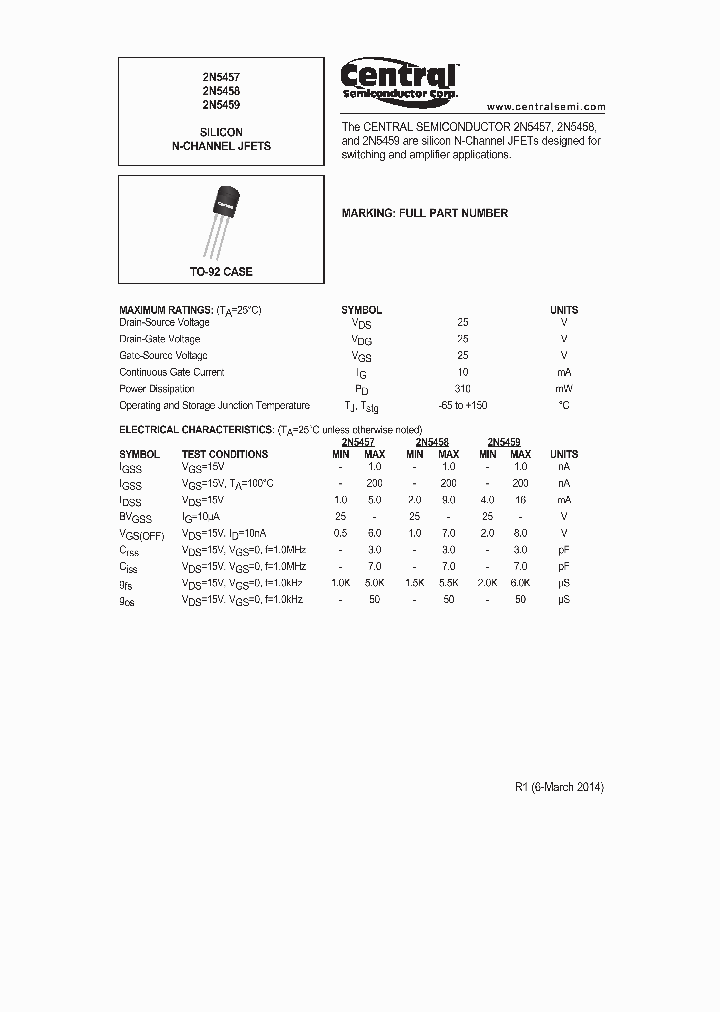 2N5457_8208682.PDF Datasheet Download --- IC-ON-LINE