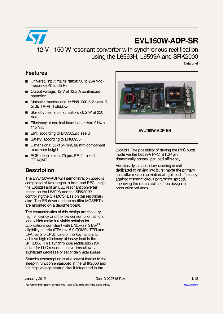 EVL150W-ADP-SR_8210501.PDF Datasheet Download --- IC-ON-LINE
