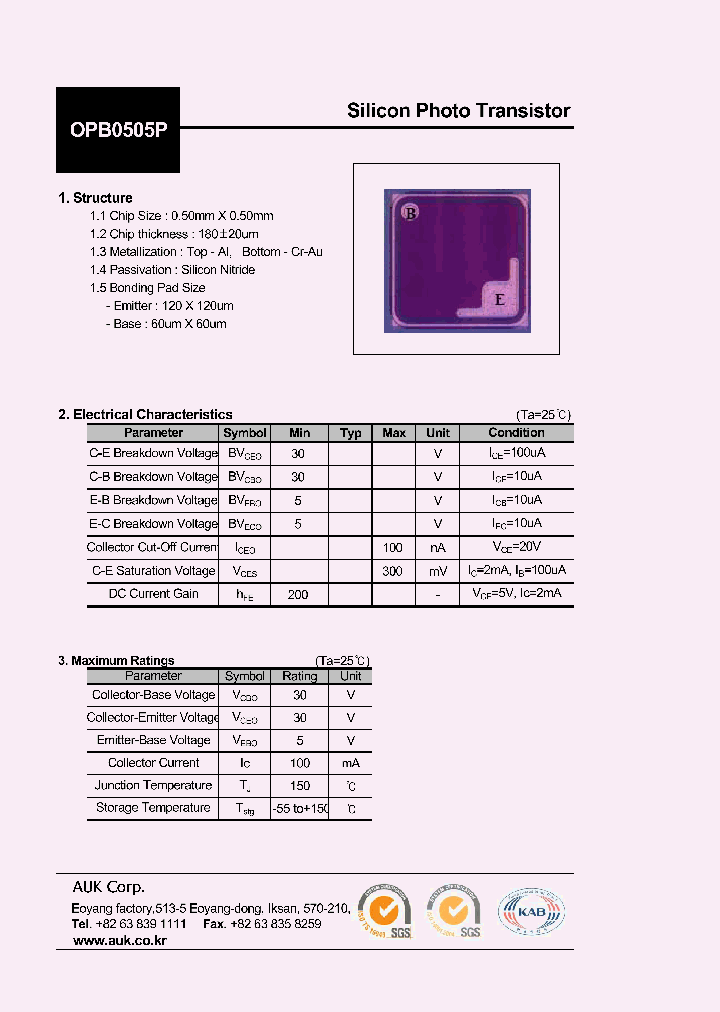 OPB0505P_8210519.PDF Datasheet Download --- IC-ON-LINE
