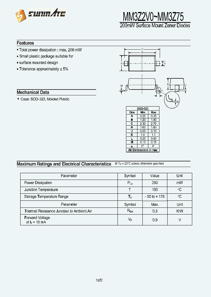 MM3Z2V0_8212751.PDF Datasheet Download --- IC-ON-LINE