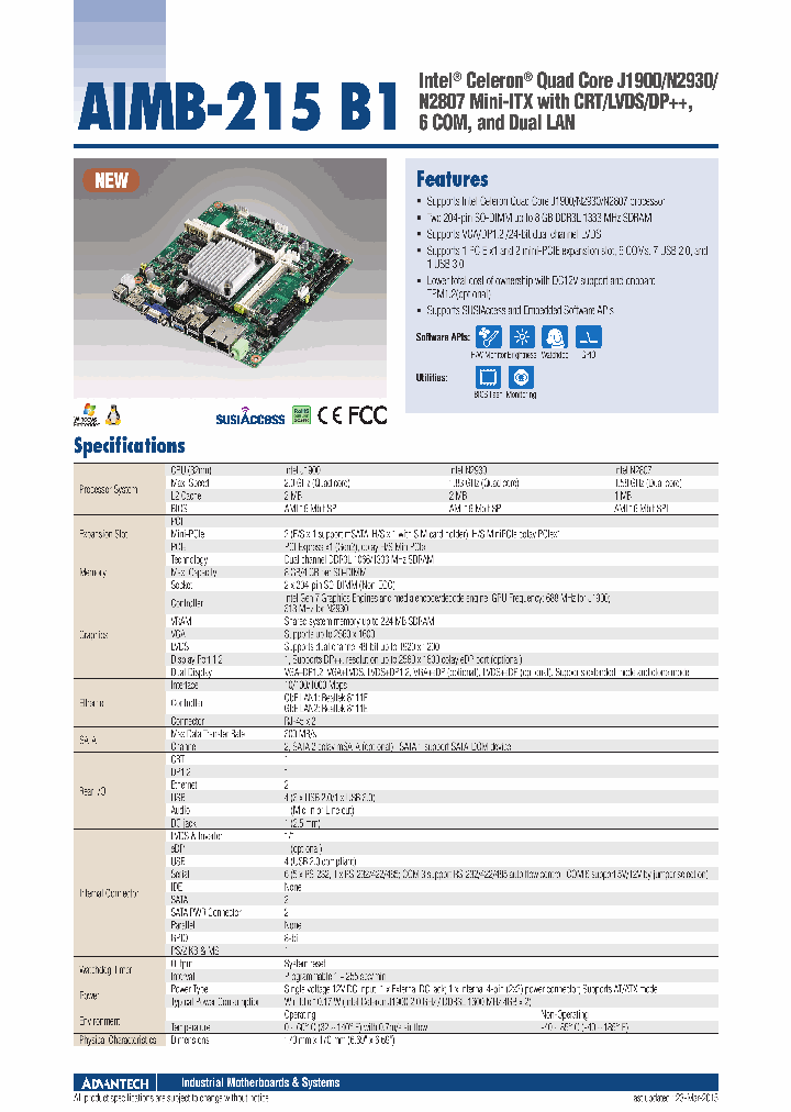 AIMB-215-B1_8244612.PDF Datasheet Download --- IC-ON-LINE