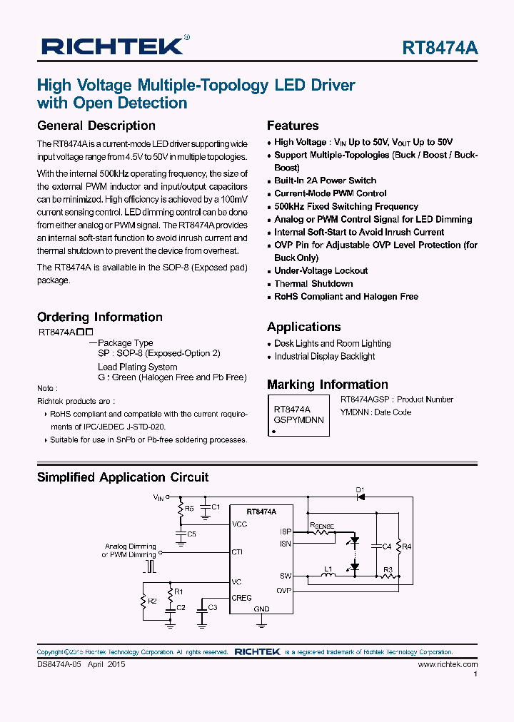 RT8474A_8245672.PDF Datasheet Download --- IC-ON-LINE