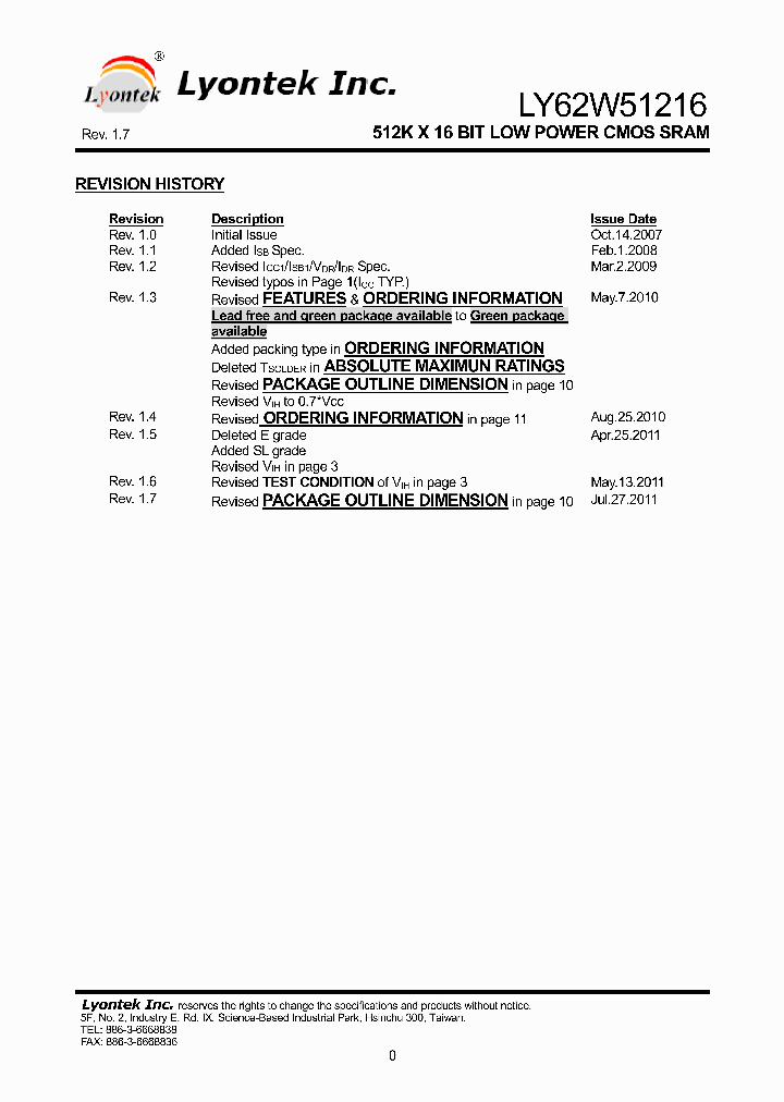 LY62W51216GL-55LLI_8251303.PDF Datasheet Download --- IC-ON-LINE