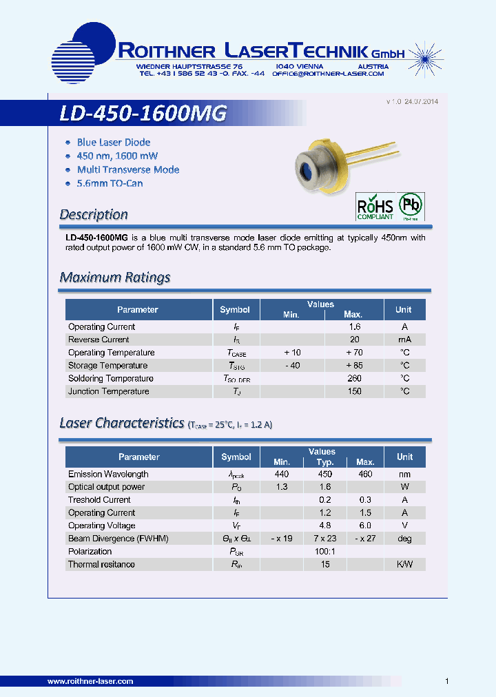 LD-450-1600MG_8267956.PDF Datasheet Download --- IC-ON-LINE