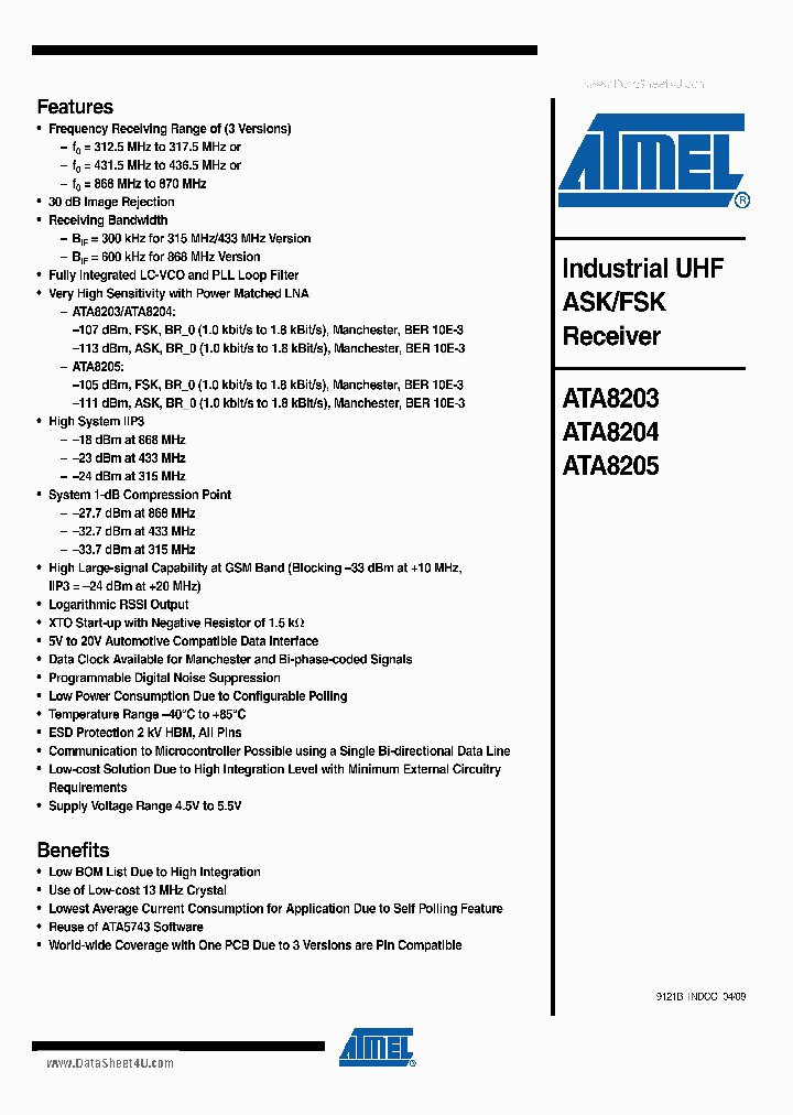 ATA8205_7877217.PDF Datasheet Download --- IC-ON-LINE