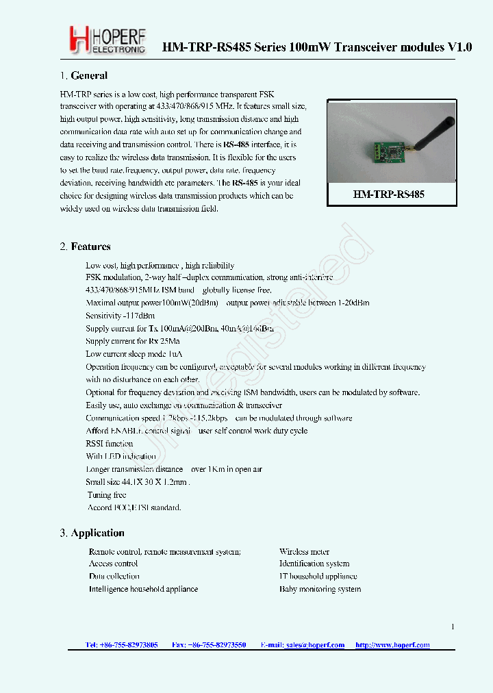 HM-TRP-RS485_8282327.PDF Datasheet Download --- IC-ON-LINE
