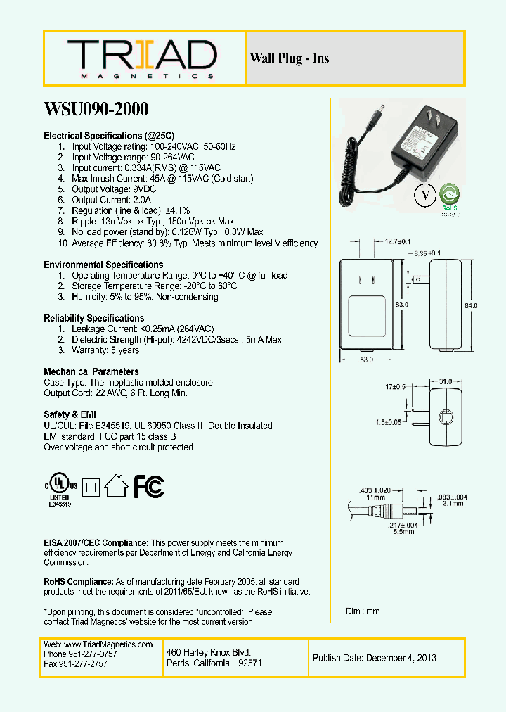 WSU090-2000_8291349.PDF Datasheet Download --- IC-ON-LINE