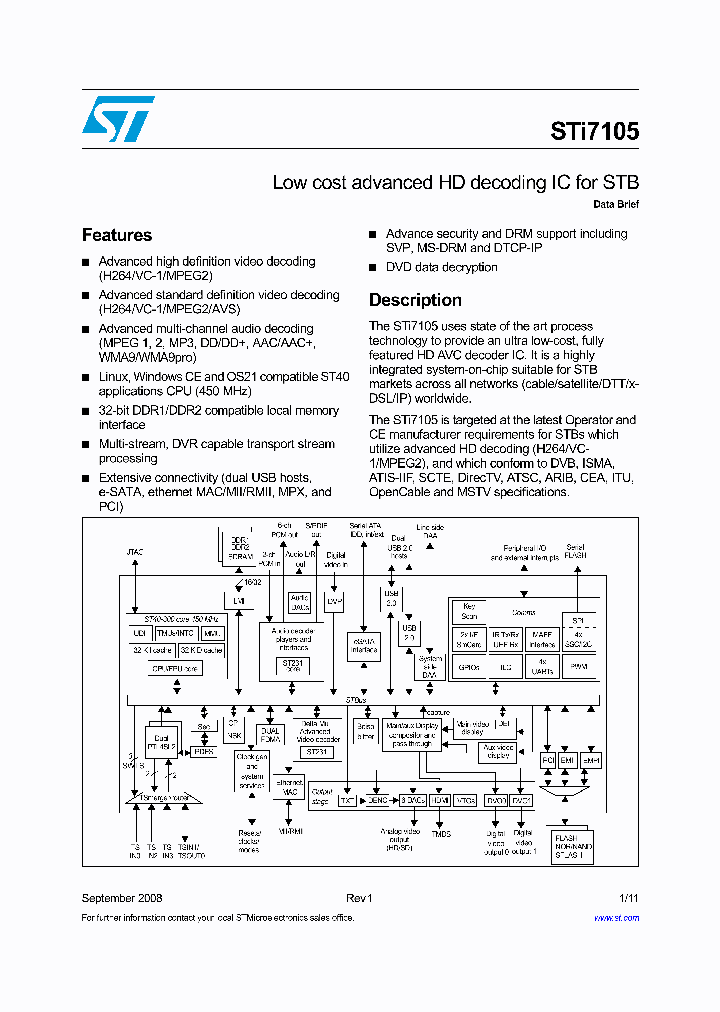 STI7105-BUD_8292592.PDF Datasheet Download --- IC-ON-LINE
