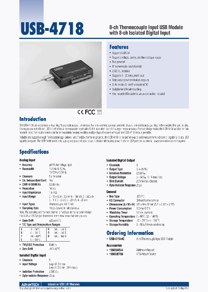 USB-4718-AE_8300114.PDF Datasheet Download --- IC-ON-LINE