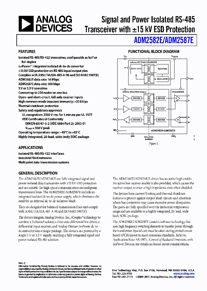 ADM2582E_8306918.PDF Datasheet Download --- IC-ON-LINE