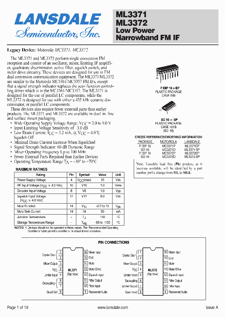 ML3372_8309594.PDF Datasheet Download --- IC-ON-LINE
