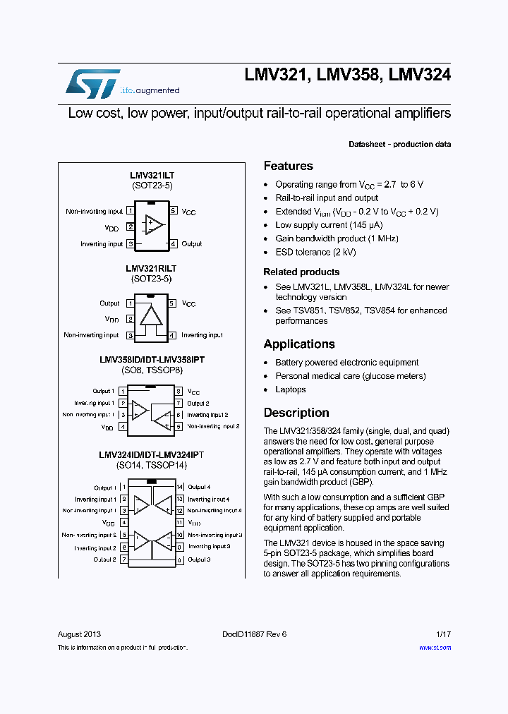 LMV321RIYLT_8318826.PDF Datasheet Download --- IC-ON-LINE