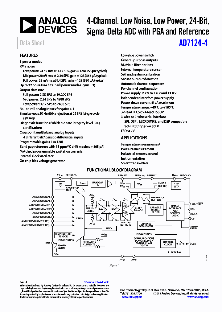 AD7124-4BCPZ_8325536.PDF Datasheet Download --- IC-ON-LINE