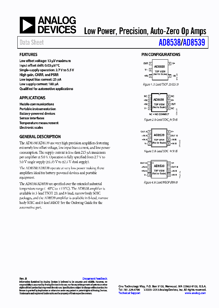 AD8538_8328682.PDF Datasheet Download --- IC-ON-LINE