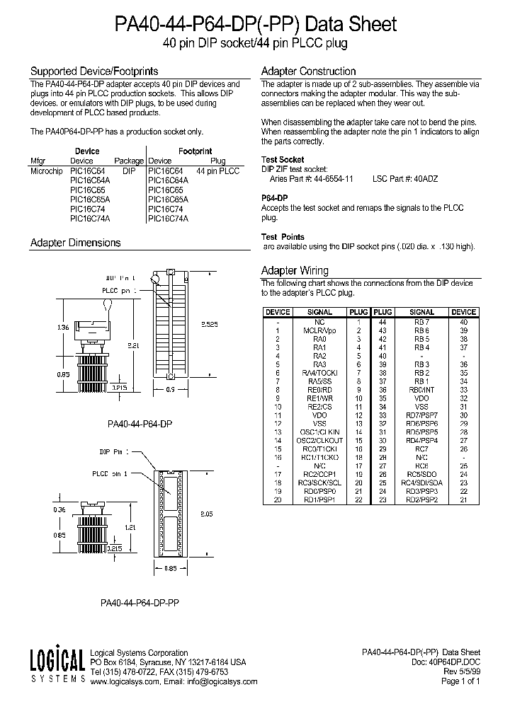 PA40-44-P64-DP_8352750.PDF Datasheet Download --- IC-ON-LINE