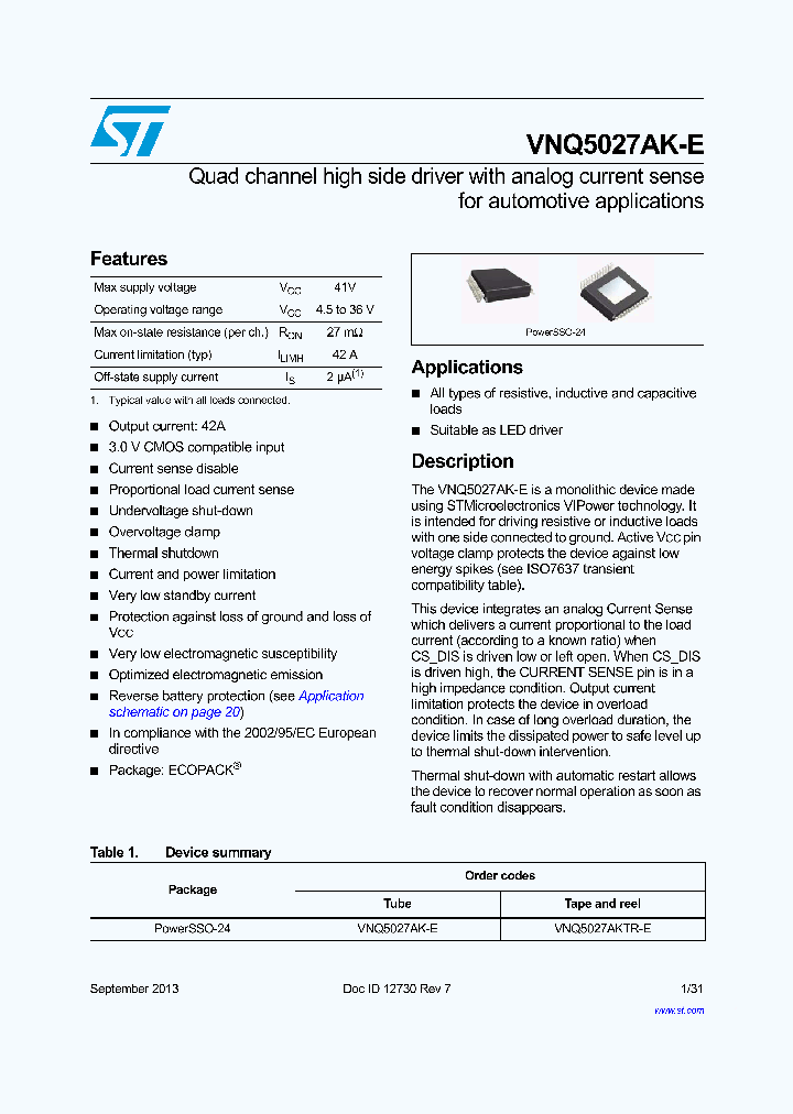 VNQ5027AK-E_8355854.PDF Datasheet Download --- IC-ON-LINE
