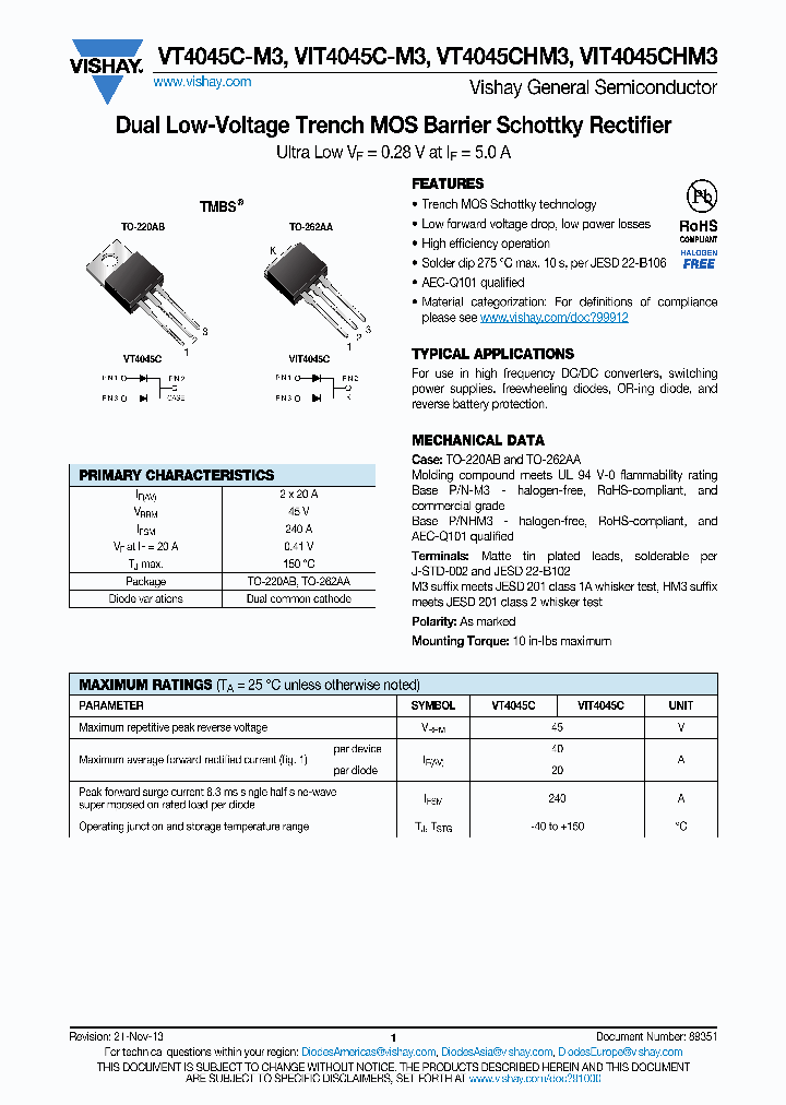VT4045C-M3-15_8376422.PDF Datasheet Download --- IC-ON-LINE