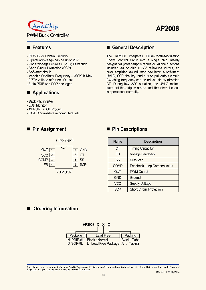 AP2008NA_8410795.PDF Datasheet Download --- IC-ON-LINE