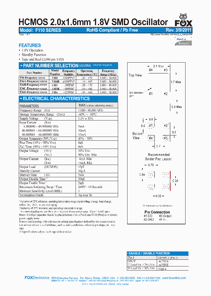 F110_8426611.PDF Datasheet Download --- IC-ON-LINE