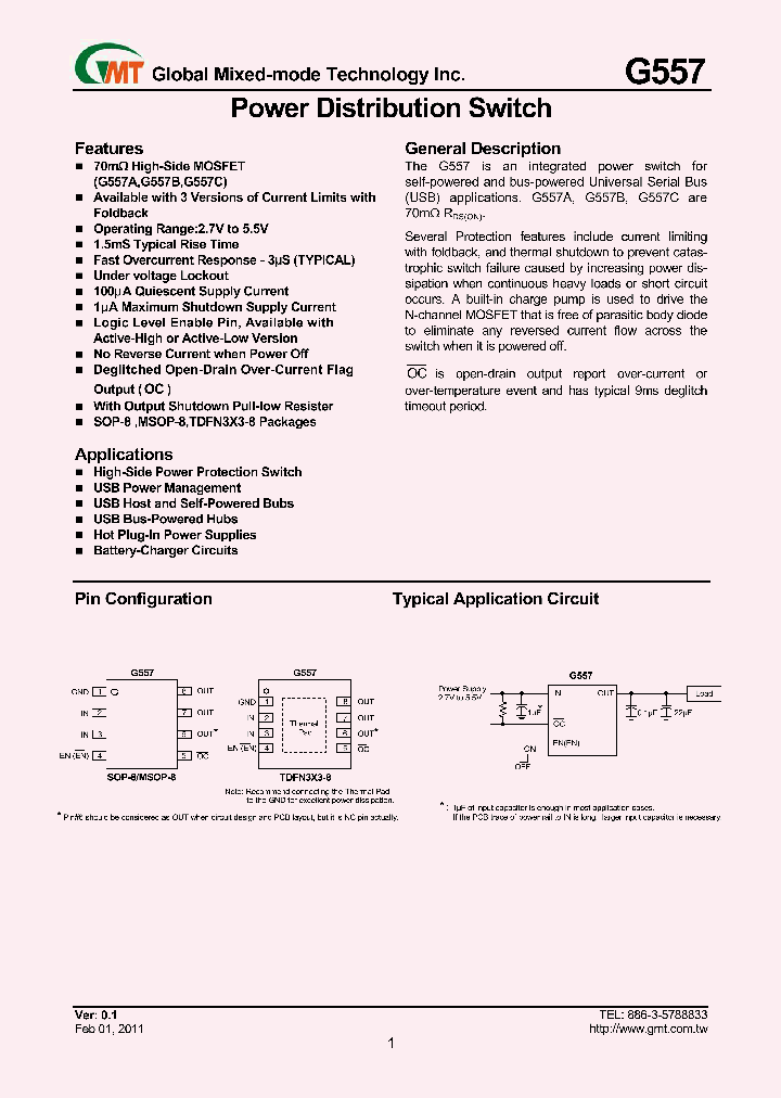 G557_8436535.PDF Datasheet Download --- IC-ON-LINE