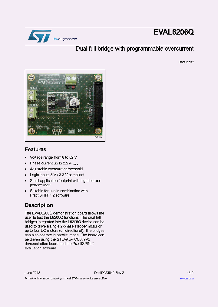 EVAL6206Q_8470152.PDF Datasheet Download --- IC-ON-LINE
