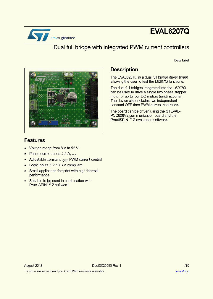 EVAL6207Q_8470153.PDF Datasheet Download --- IC-ON-LINE