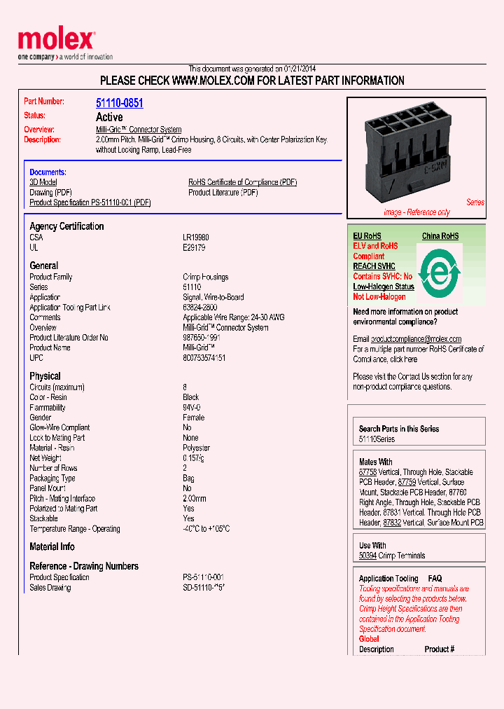 51110-0851_8475684.PDF Datasheet Download --- IC-ON-LINE
