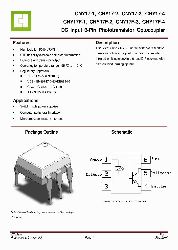 CNY17F-4MG_8478998.PDF Datasheet Download --- IC-ON-LINE