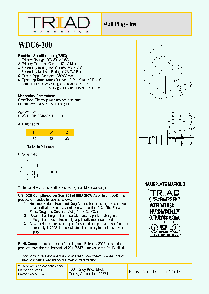WDU6-300_8487638.PDF Datasheet Download --- IC-ON-LINE