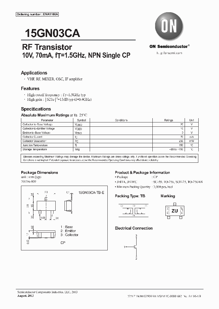15GN03CA-TB-E_8494934.PDF Datasheet Download --- IC-ON-LINE