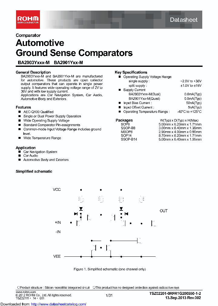 BA2903YF-M_8497620.PDF Datasheet Download --- IC-ON-LINE