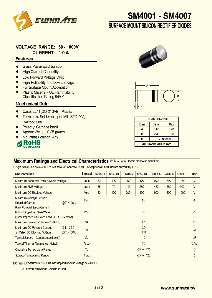 SM4001_8514227.PDF Datasheet Download --- IC-ON-LINE
