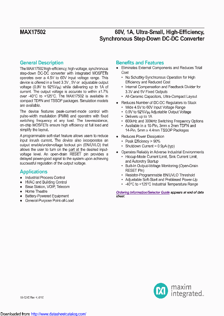 MAX17502HUEVKIT_8602026.PDF Datasheet Download --- IC-ON-LINE