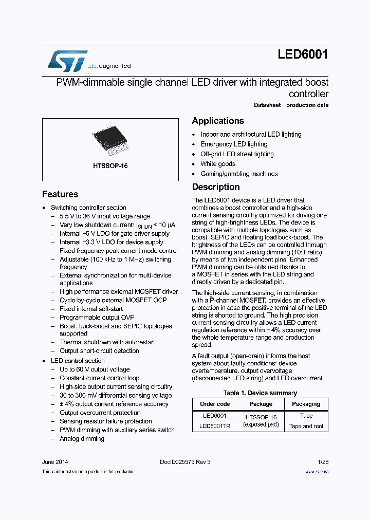 LED6001_8603462.PDF Datasheet Download --- IC-ON-LINE