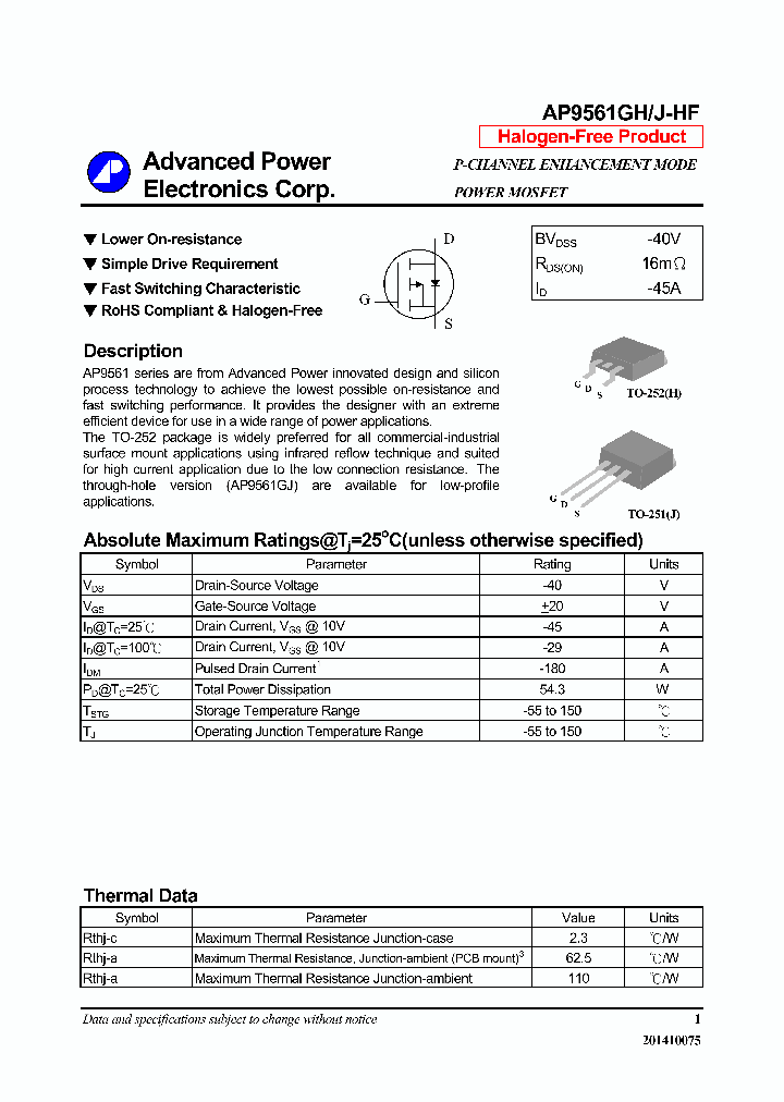 AP9561GH-HF_8638504.PDF Datasheet Download --- IC-ON-LINE