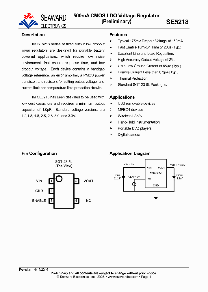 SE5218DLG-LF_8670979.PDF Datasheet Download --- IC-ON-LINE