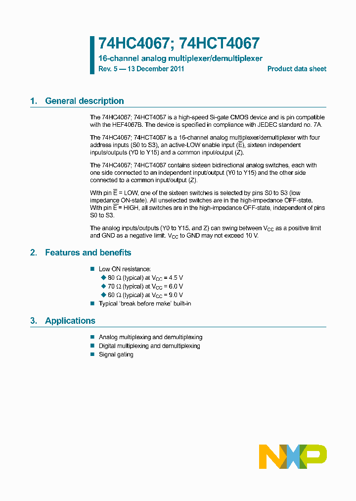 74HC4067BQ_8743541.PDF Datasheet Download --- IC-ON-LINE