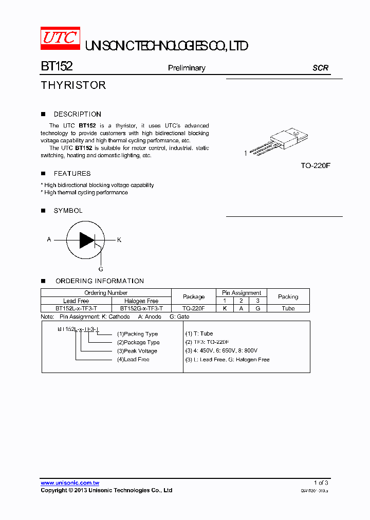 BT152_8786994.PDF Datasheet Download --- IC-ON-LINE