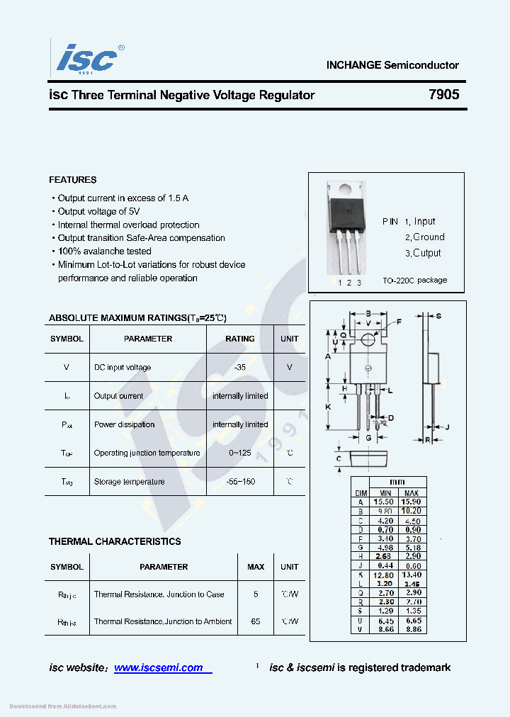 7905_8830113.PDF Datasheet Download --- IC-ON-LINE