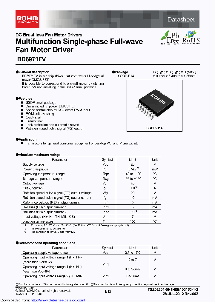 BD6971FV_8830295.PDF Datasheet Download --- IC-ON-LINE