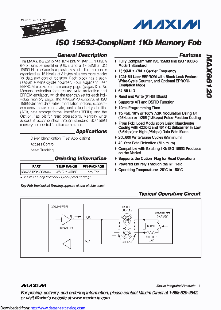 MAX66120_8830820.PDF Datasheet Download --- IC-ON-LINE