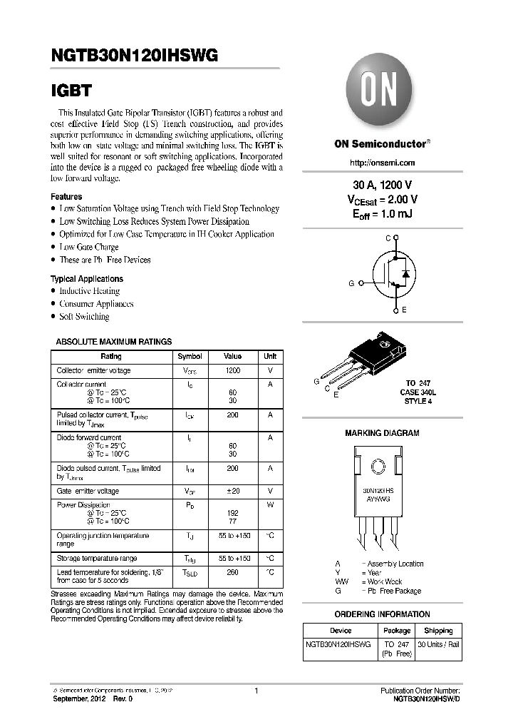 NGTB30N120IHSW_8835793.PDF Datasheet Download --- IC-ON-LINE
